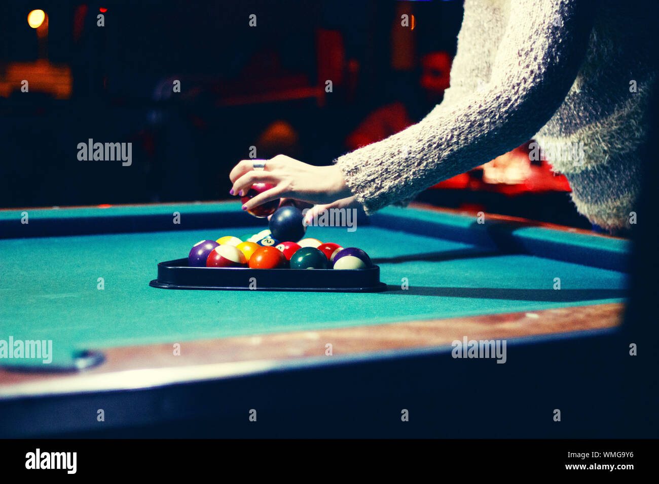 Pool Table Cue Women High Resolution Stock Photography and Images - Alamy