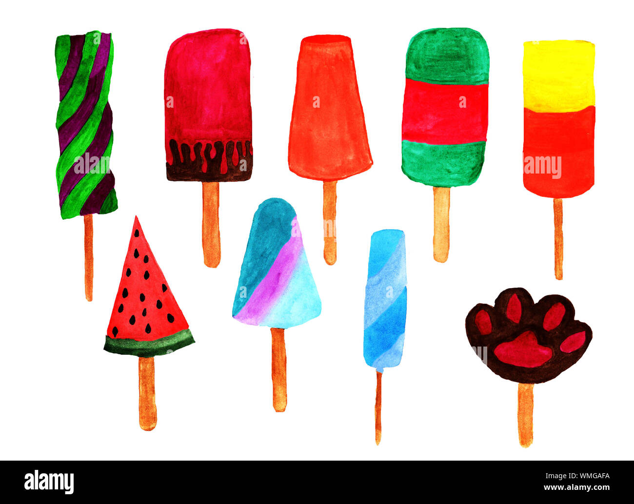 Watercolor icecream hi-res stock photography and images - Alamy