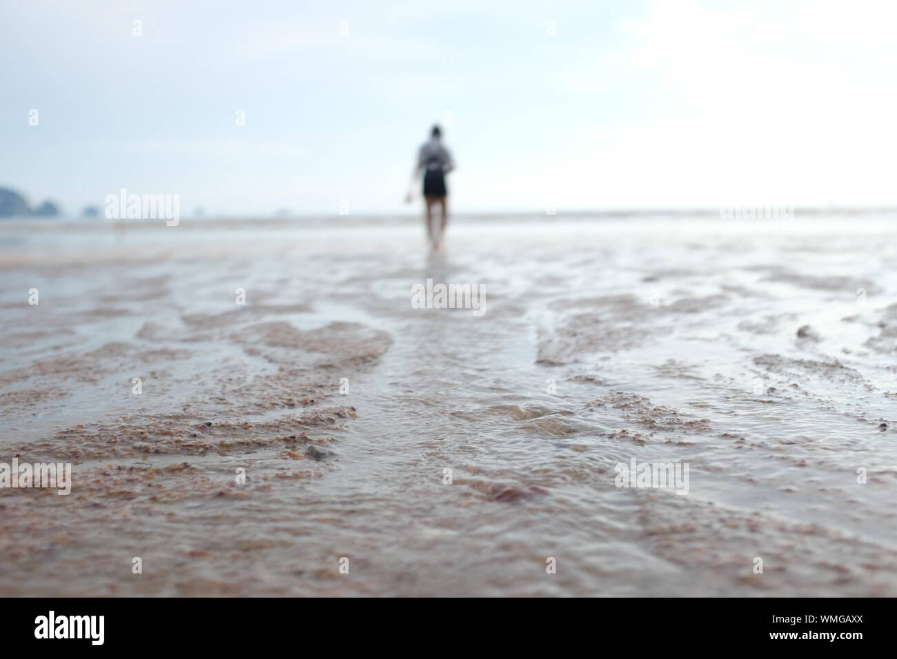 Low angle of human walking on beach Stock Photo - Alamy