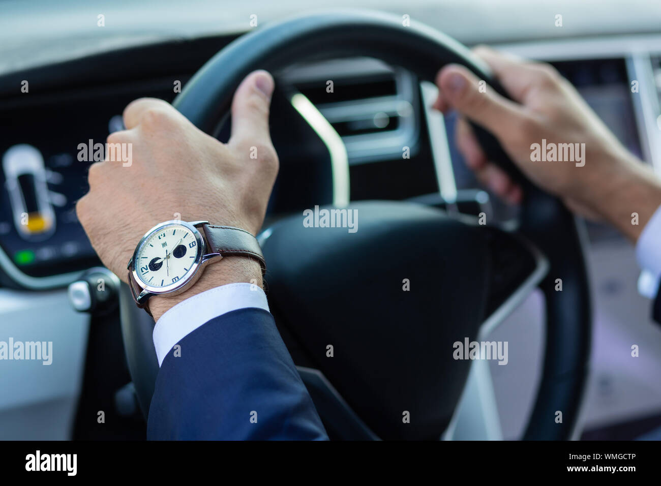 Man at steering wheel hi-res stock photography and images - Alamy