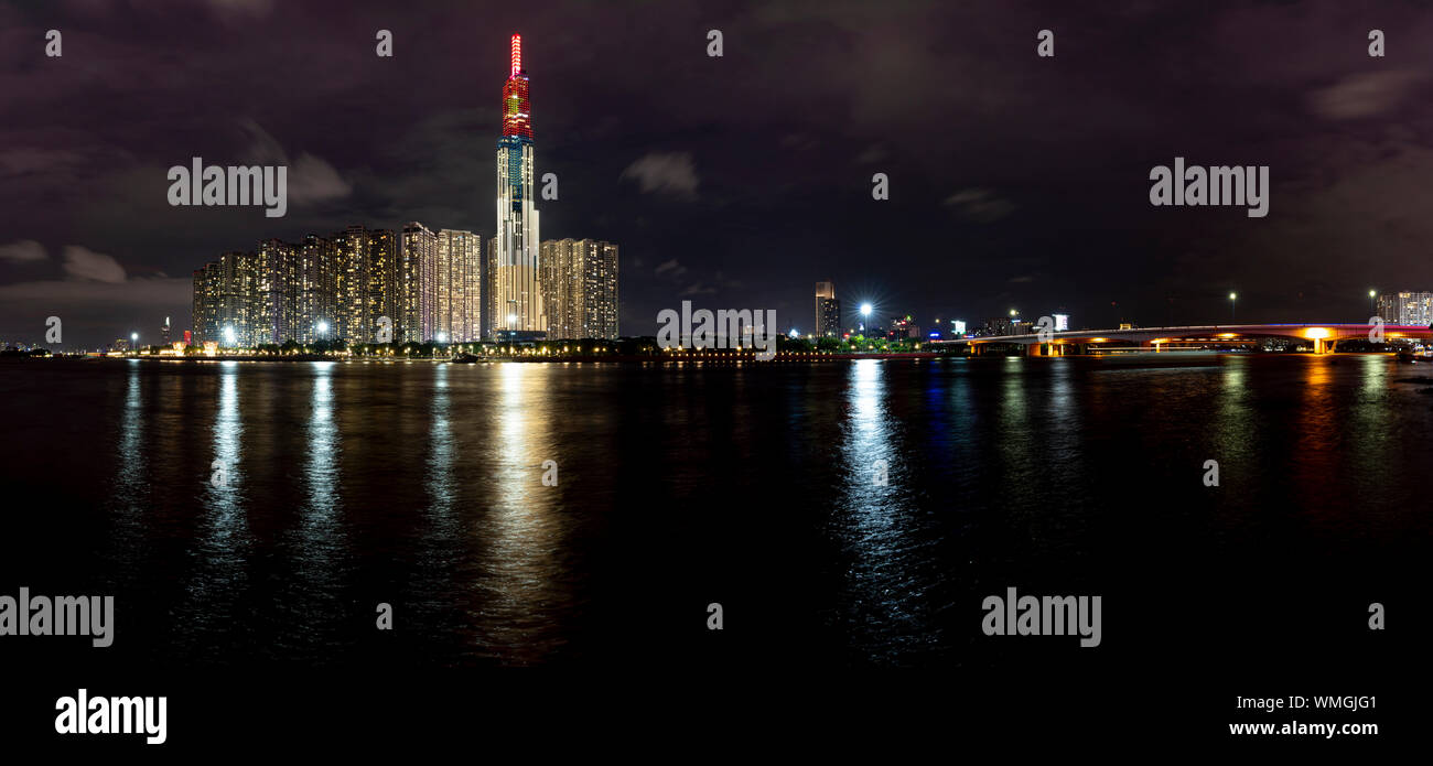 Ho Chi Minh City, Vietnam - 2 Septembre 2019: View Panoramic colorful ...