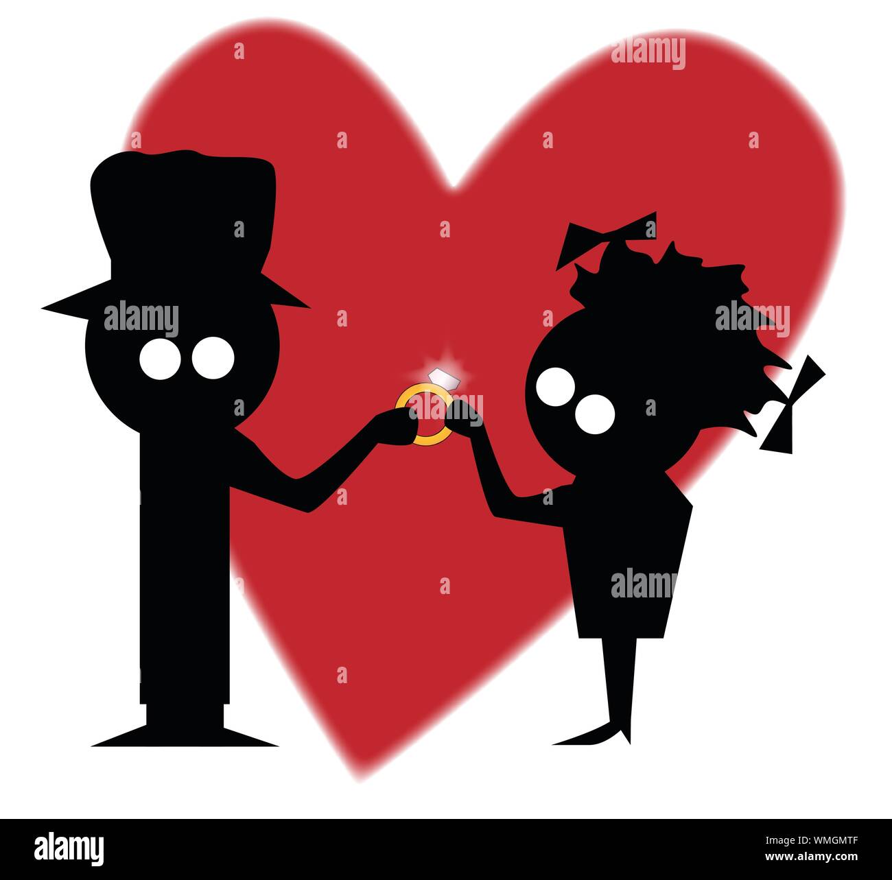 Proposal with ring, drawing Cut Out Stock Images & Pictures - Alamy