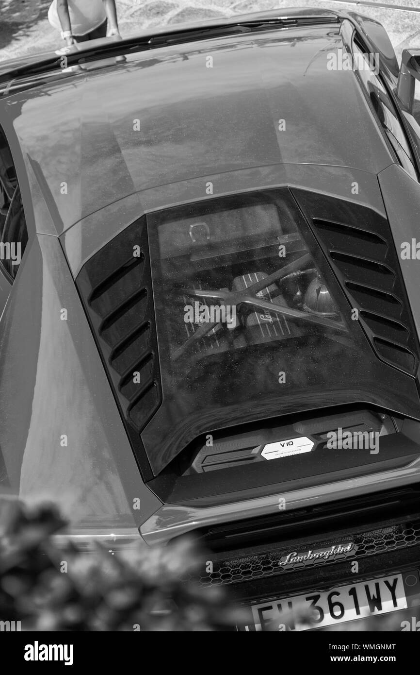 Green vintage sports car Black and White Stock Photos & Images - Alamy