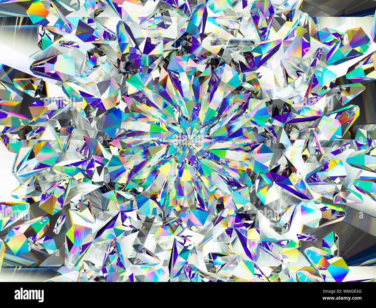 Gemstone or diamond texture closeup and kaleidoscope. 3d render, 3d ...