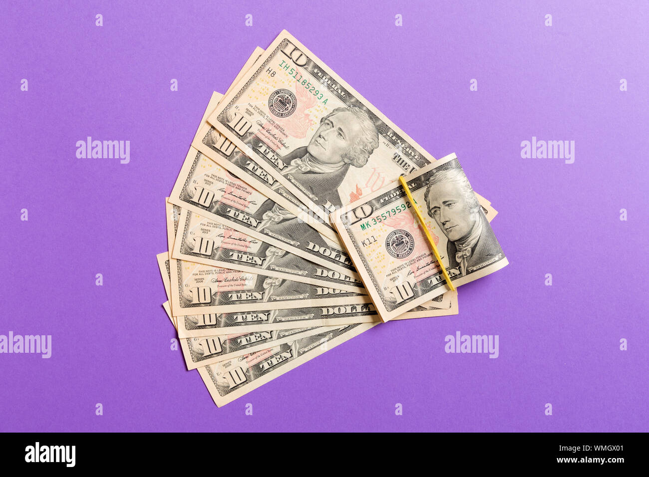 10 dollar bill fan hi-res stock photography and images - Alamy