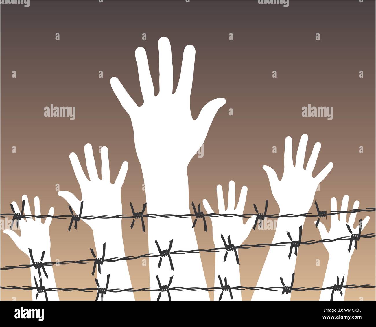 Barbed wire prison concept Stock Vector Images - Alamy