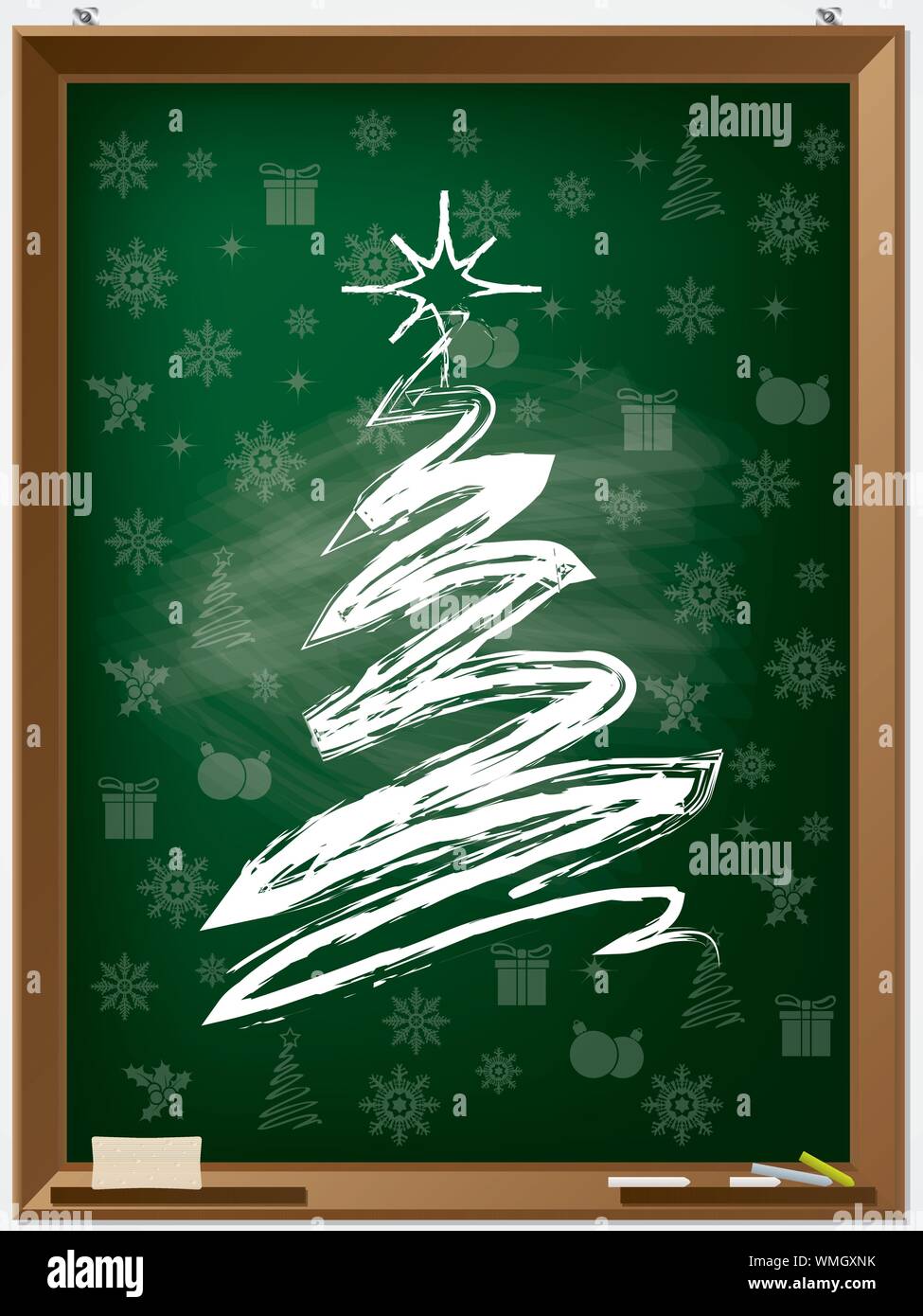 Chalk christmas tree on chalkboard Stock Vector Image & Art - Alamy