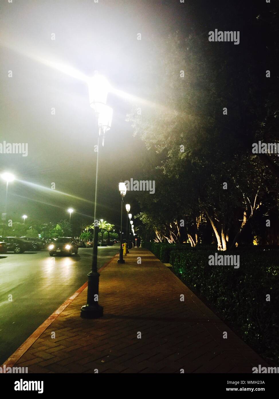 Night street sidewalk lights hi-res stock photography and images - Alamy