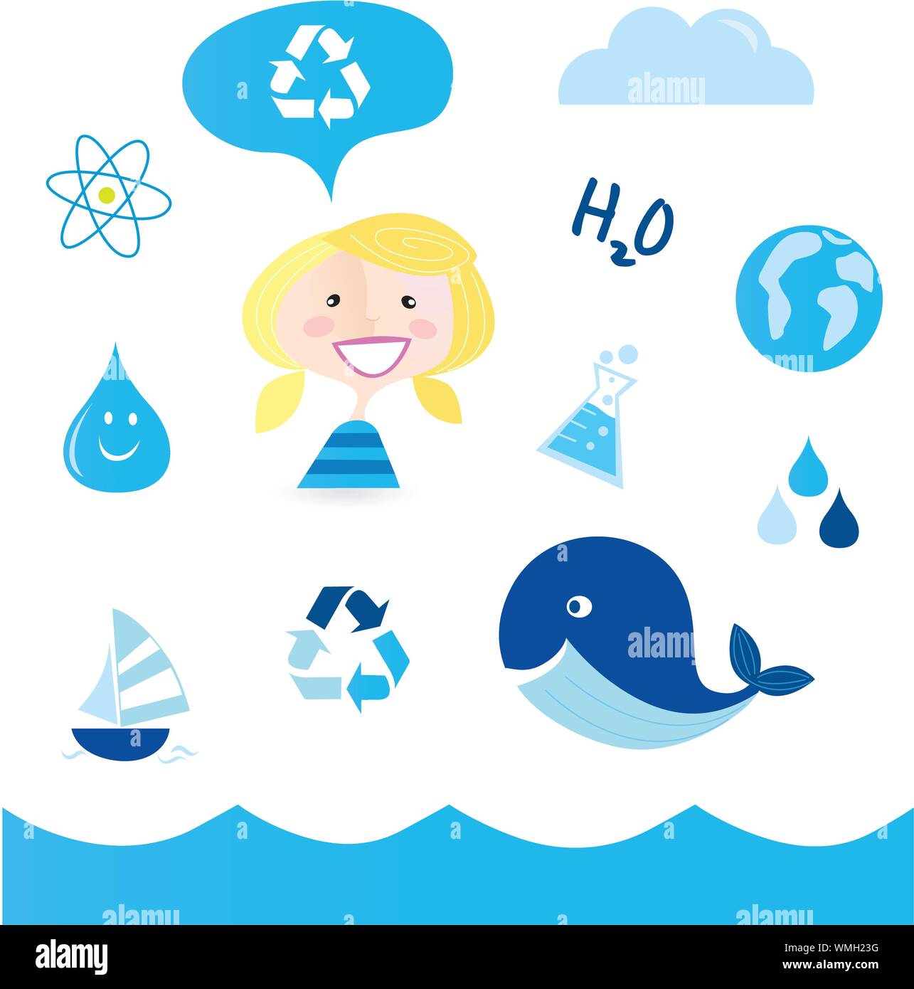 Child splashing water Stock Vector Images - Alamy