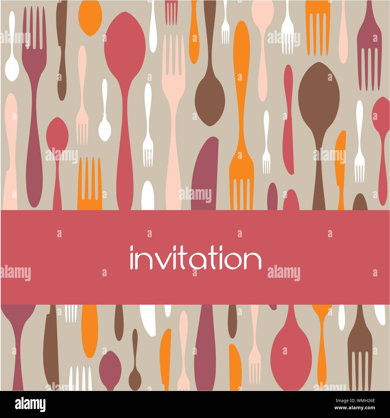 Dinner invitation card on Stock Vector Images - Alamy