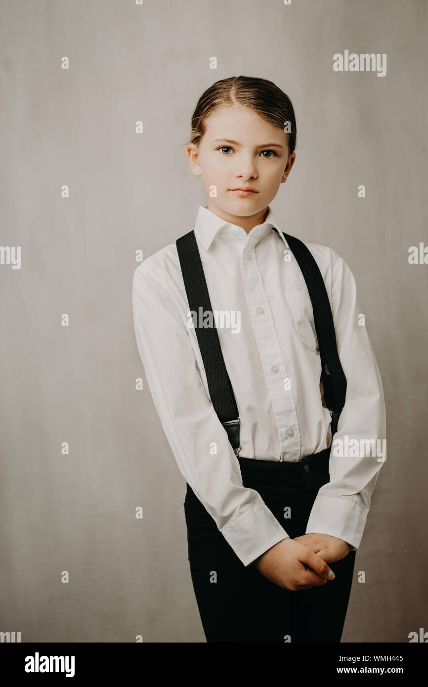 Suspenders girl hi-res stock photography and images - Alamy