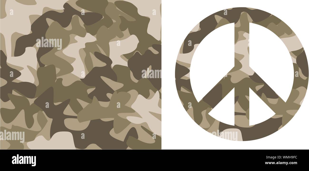 Camouflage pattern and Peace Symbol Stock Vector Image & Art - Alamy