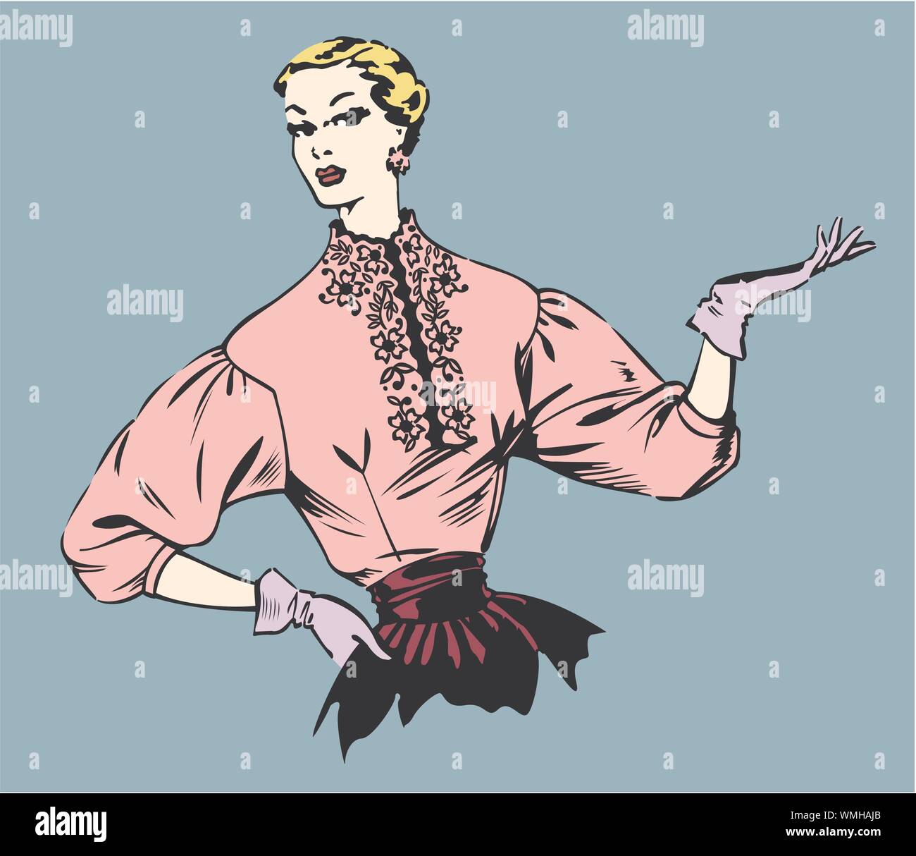 Woman retro portrait. Fifties style Stock Vector Image & Art - Alamy