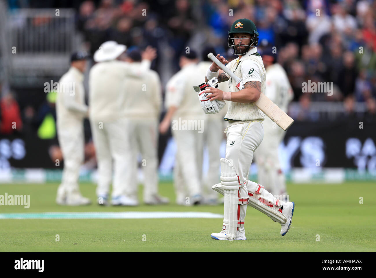 Australia's Matthew Wade leaves the field after being caught by England ...