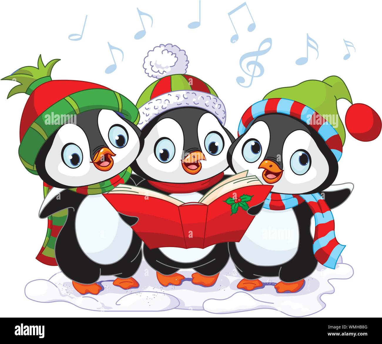 Christmas caroling illustration Stock Vector Images - Alamy