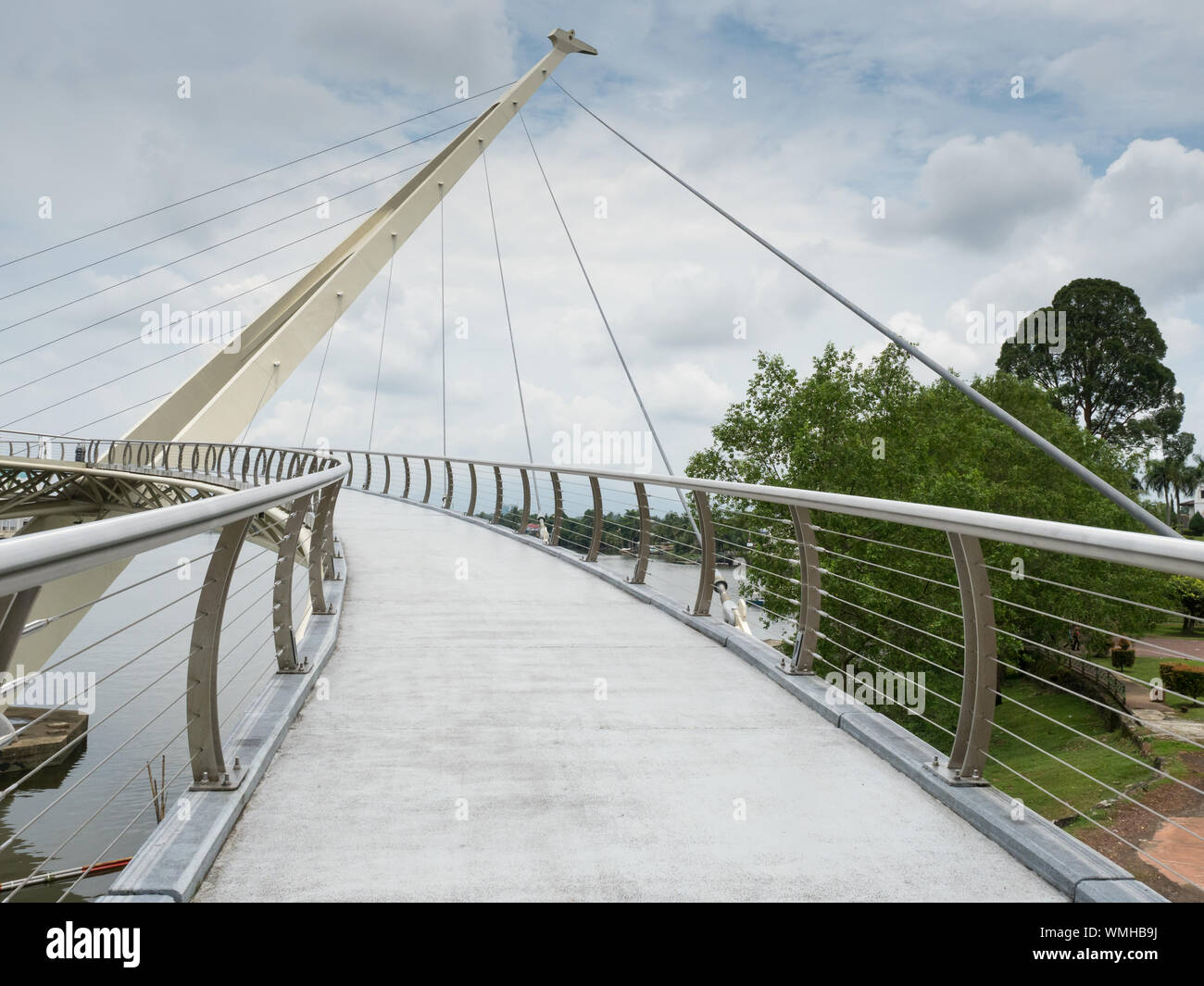 Darul Hana Bridge over the Sarawak River, Kuching, Borneo, Malaysia ...