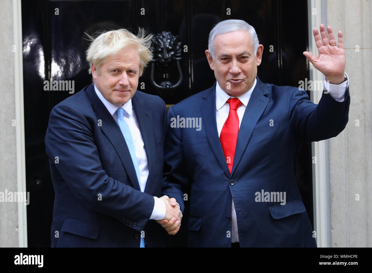 Prime Minister Boris Johnson greets the Prime Minister of Israel ...