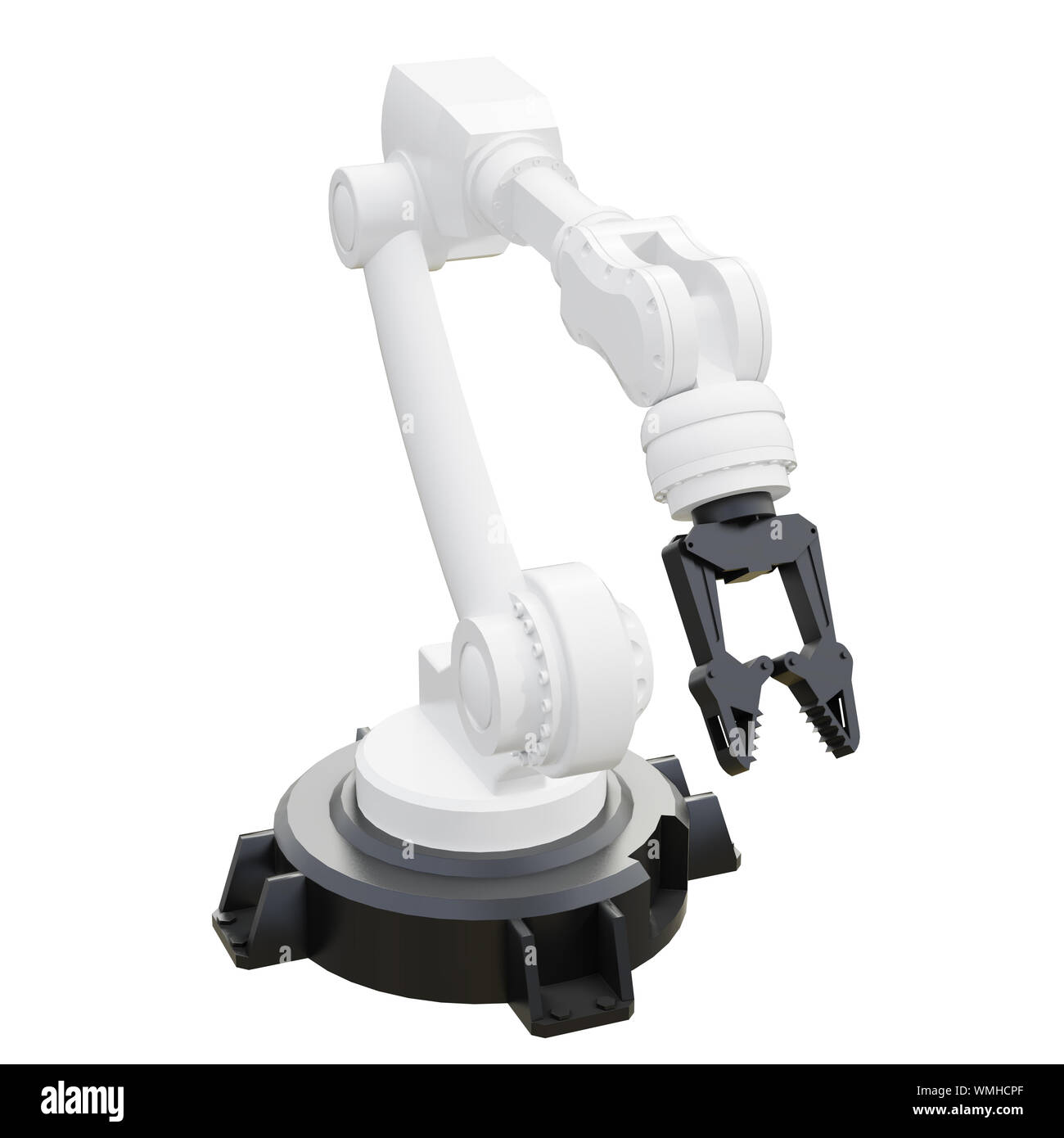 Robotic arm on white background. 3d rendering Stock Photo - Alamy