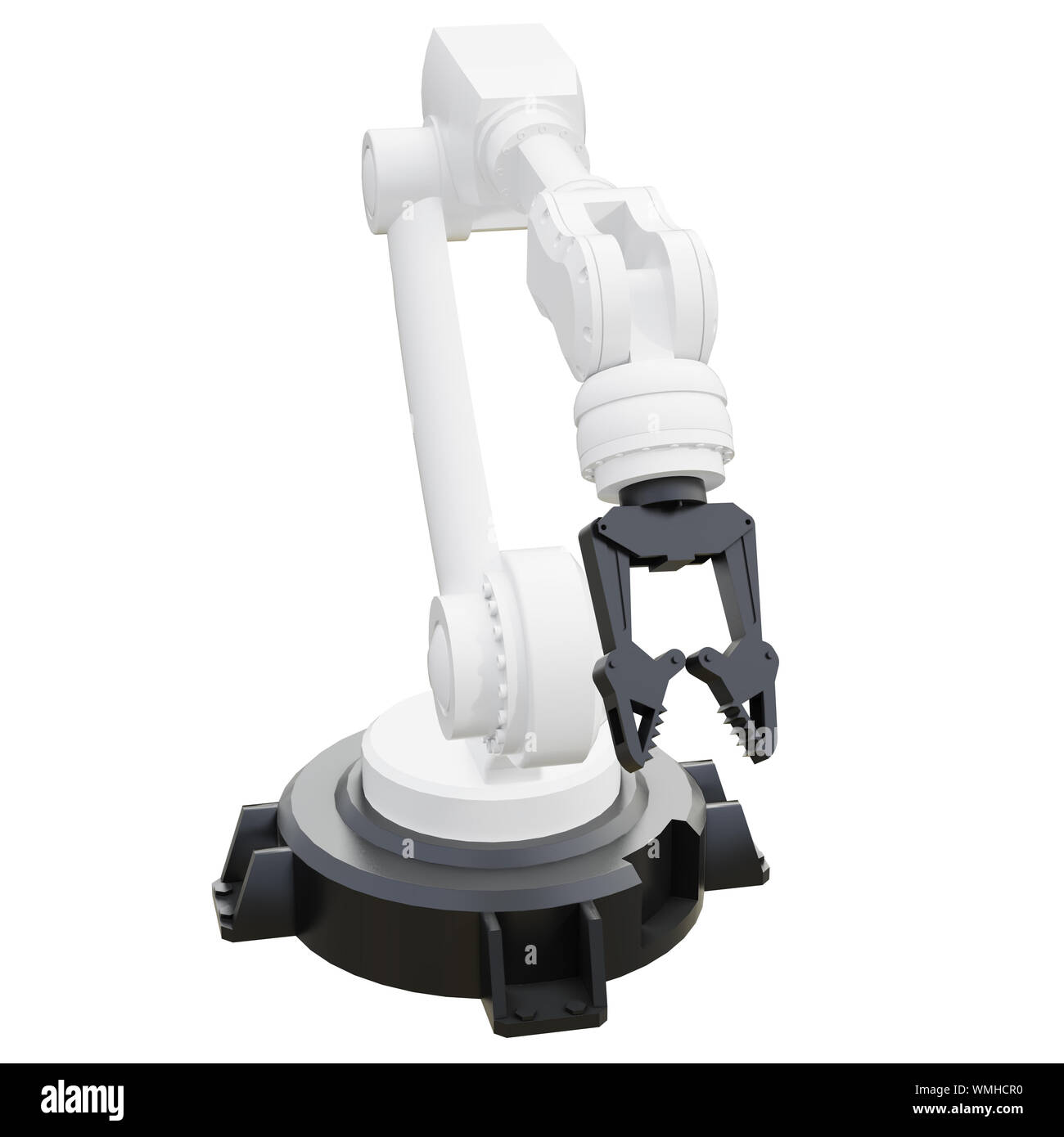 Robotic Arm isolated on white background. 3d rendering Stock Photo - Alamy