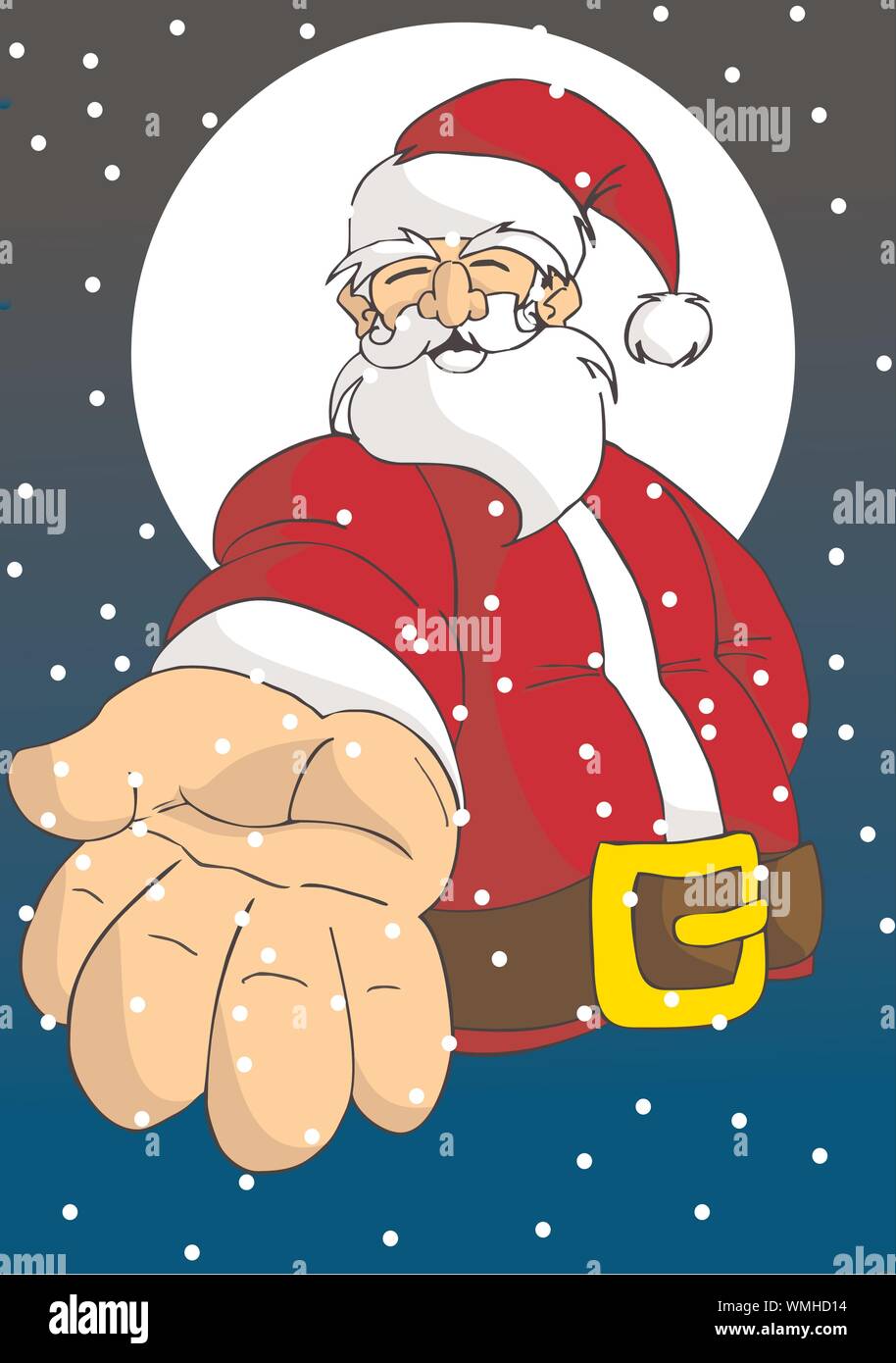 Christmas series: Happy Santa giving hand Stock Vector Image & Art - Alamy