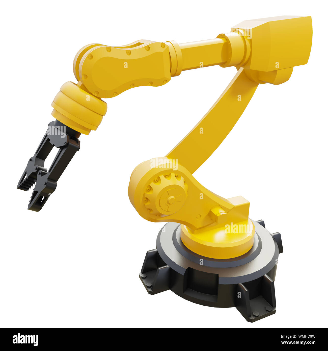 Robotic Arm isolated on white background. 3d rendering Stock Photo - Alamy