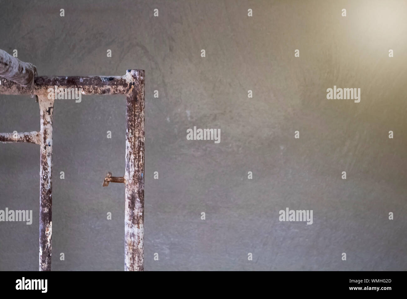 Scaffolding iron concrete wall in construct site at morning Stock Photo ...