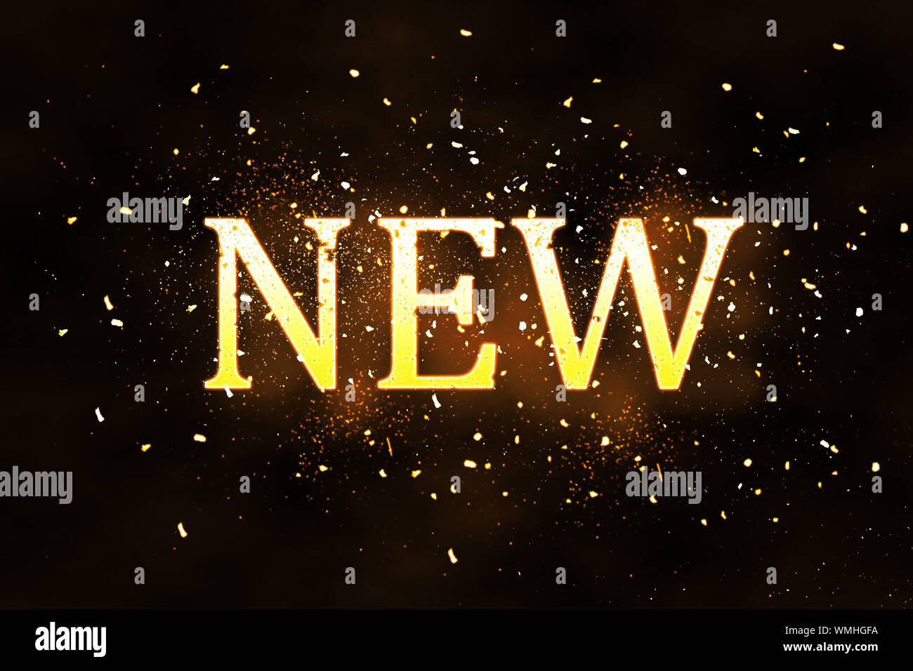 Abstract illustration of word new sparkler Stock Photo - Alamy