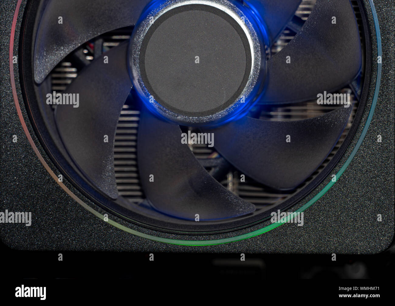 Cooler of processor with neon light. LED Light, CPU Cooler. Computer ...