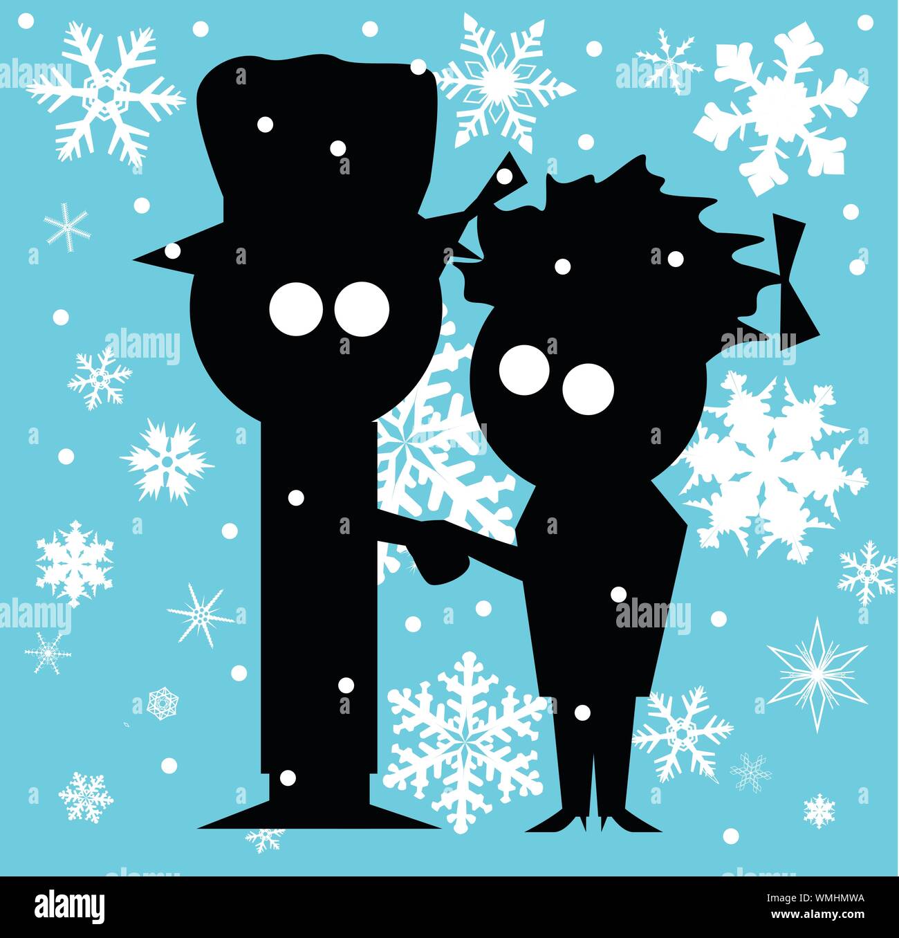 Christmas couple vector Stock Vector Images - Alamy