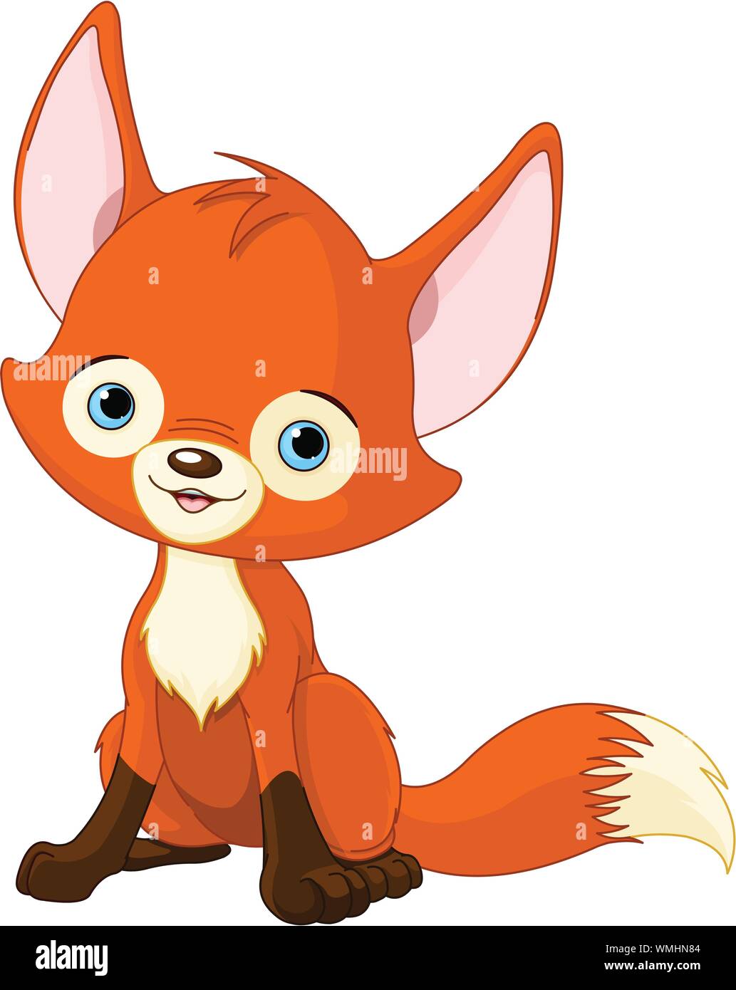 Cute baby fox clipart Stock Vector Images - Alamy