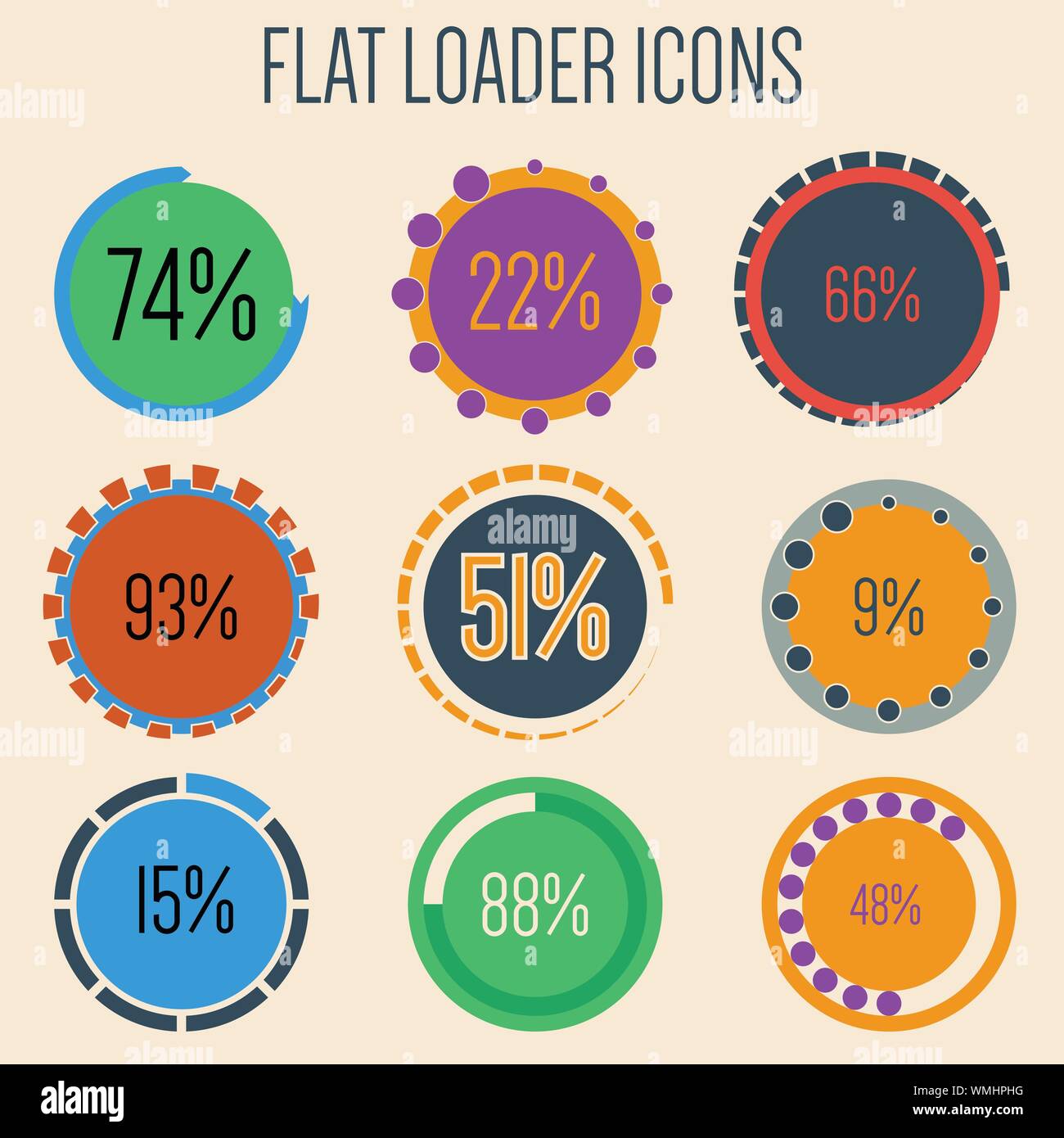 Flat loader icons Stock Vector Image & Art - Alamy