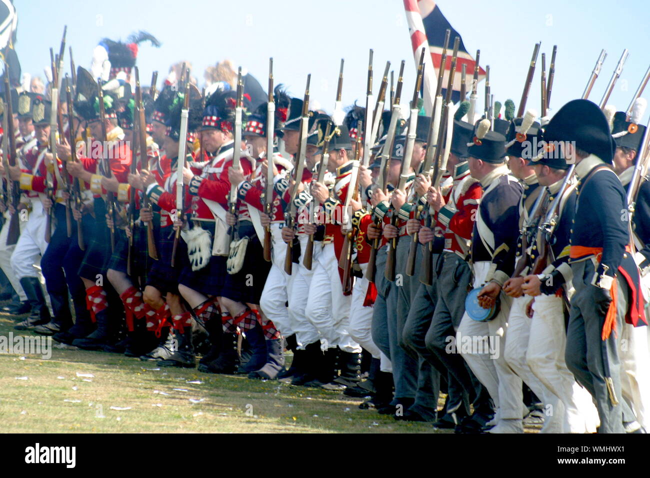 French and British soldiers of the Napoleonic Wars gather in Folkestone ...