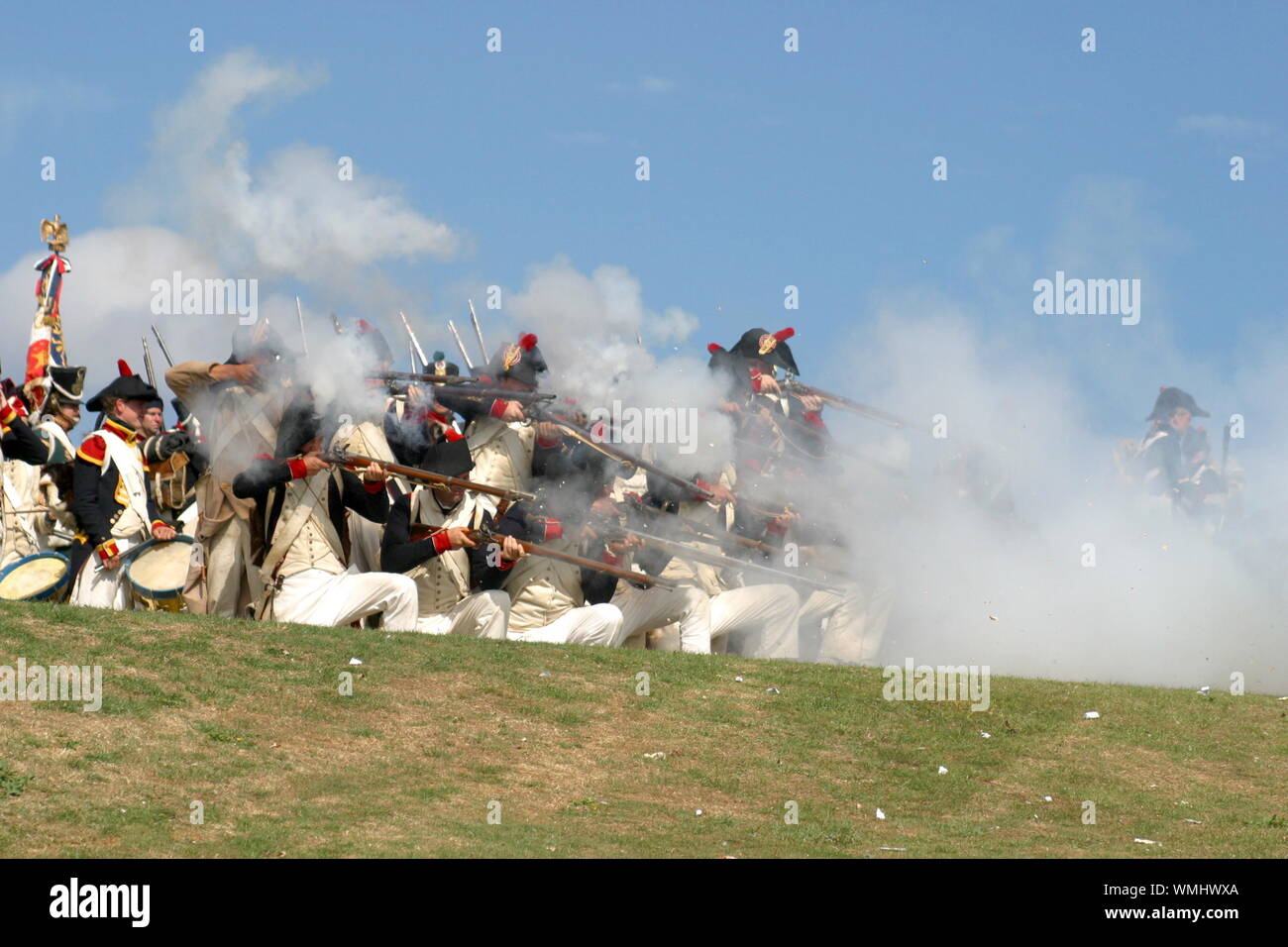 French and British soldiers of the Napoleonic Wars gather in Folkestone ...