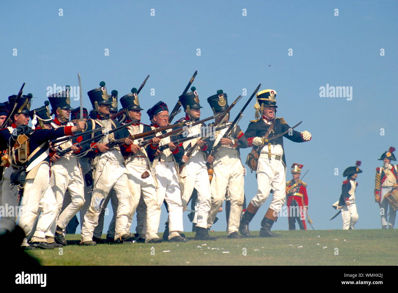 French and British soldiers of the Napoleonic Wars gather in Folkestone ...