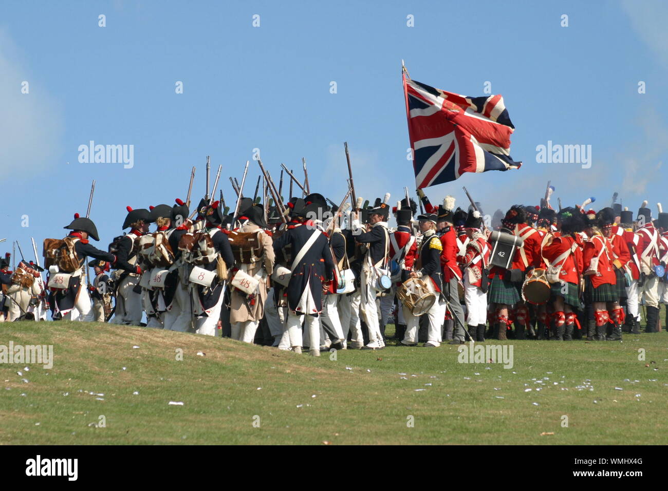 French and British soldiers of the Napoleonic Wars gather in Folkestone ...