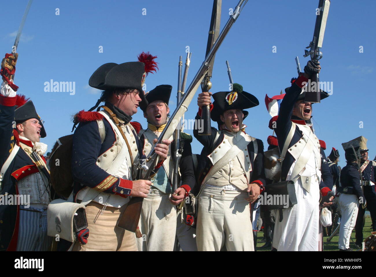 French and British soldiers of the Napoleonic Wars gather in Folkestone ...