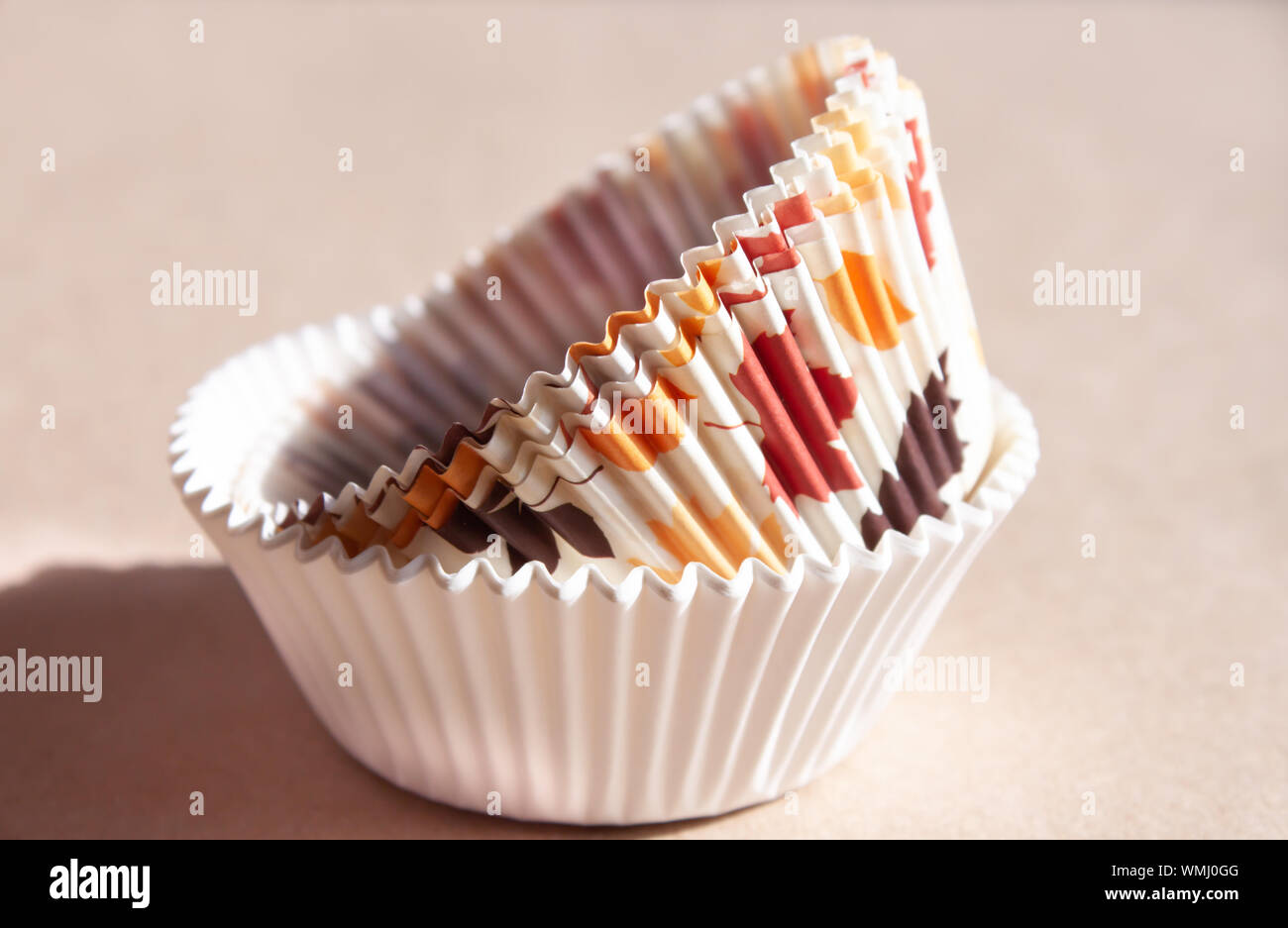 Baking cups background Stock Photo - Alamy