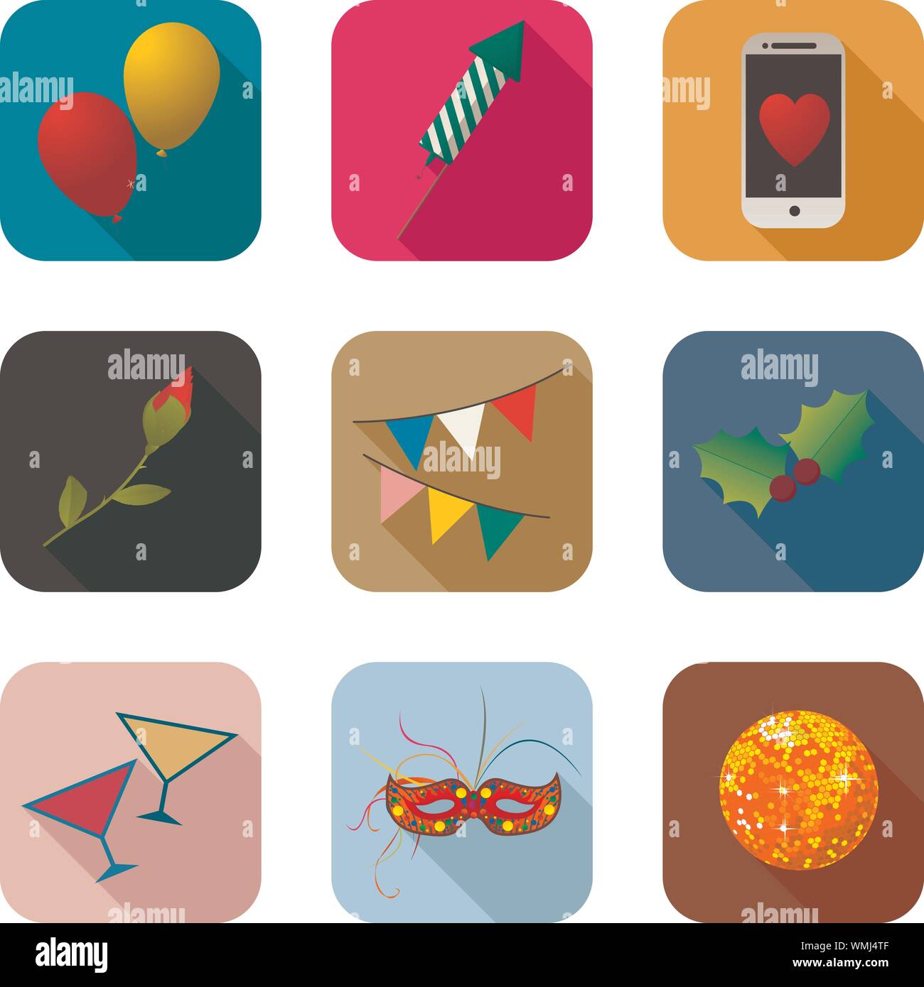 Party icons set Stock Vector Image & Art - Alamy