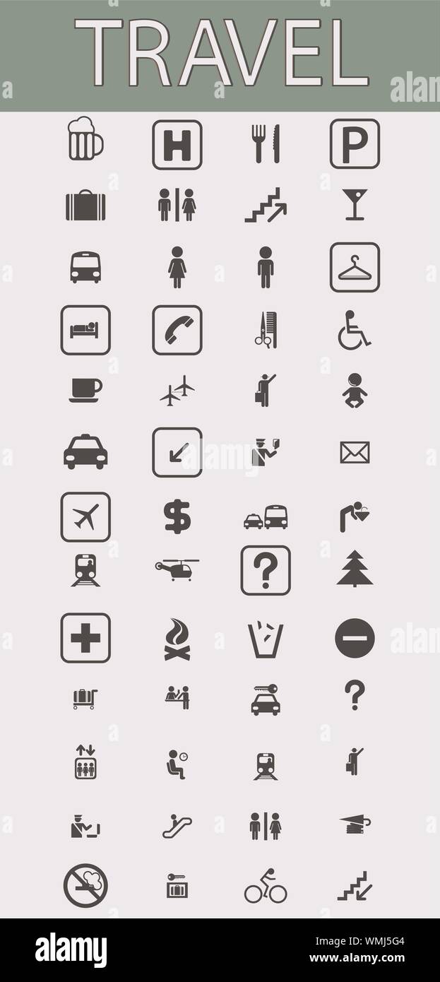 Travel pictograms set Stock Vector Image & Art - Alamy