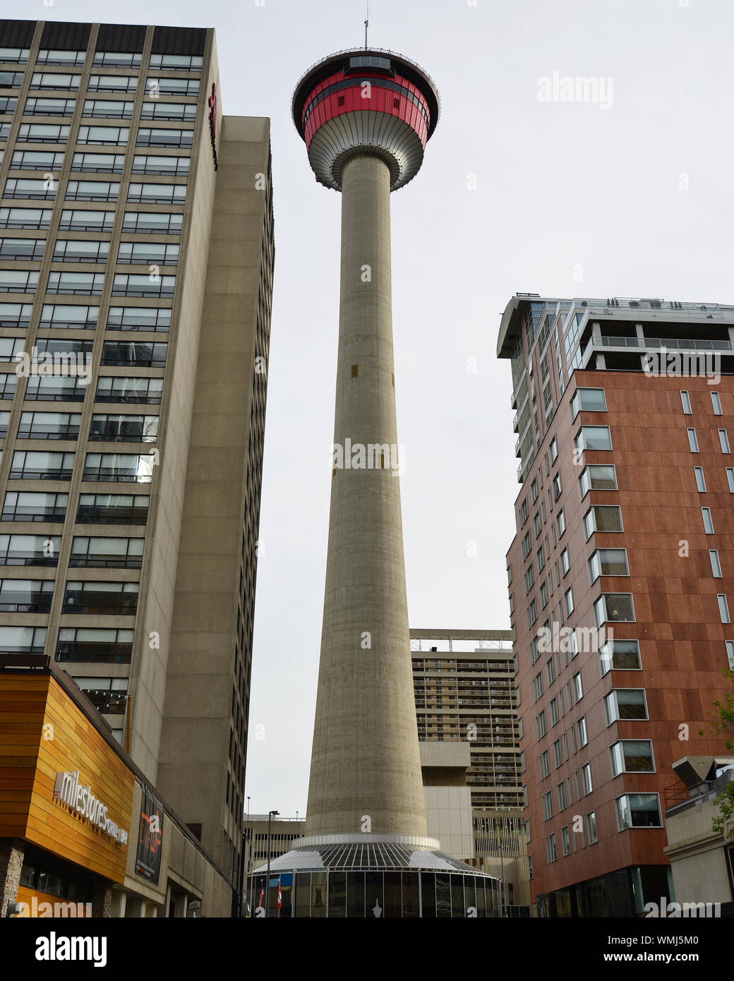 The 191 metre tall Calgary tower situated in down town Clagary, Alberta ...