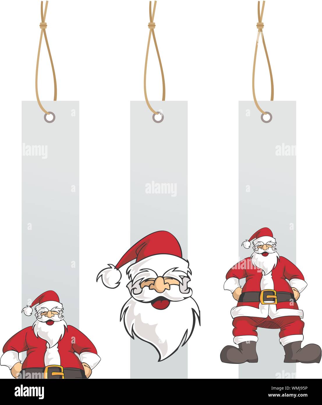 Christmas series: Santa Claus character in hanging lables Stock Vector ...