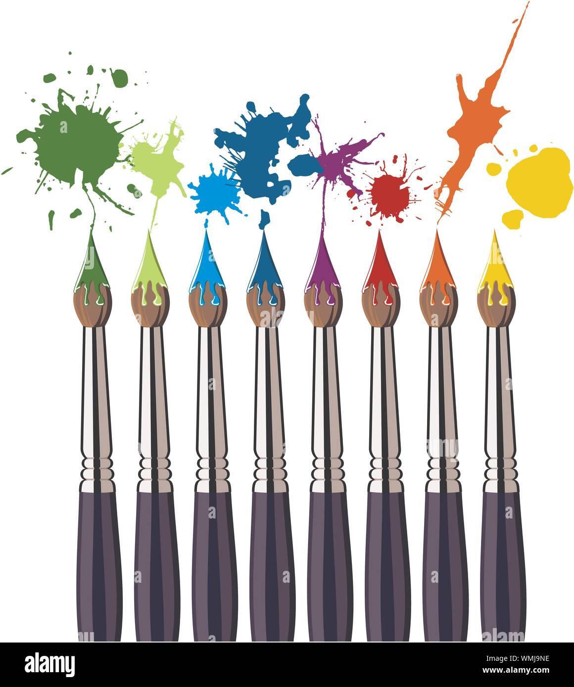 Paint brushes and color splash Stock Vector Image & Art - Alamy
