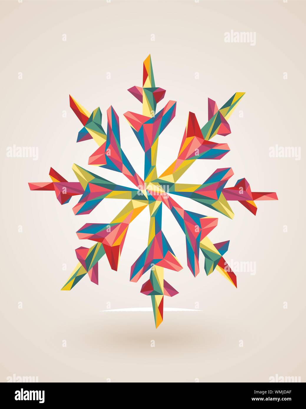 Merry Christmas multicolors snowflake illustration Stock Vector Image ...