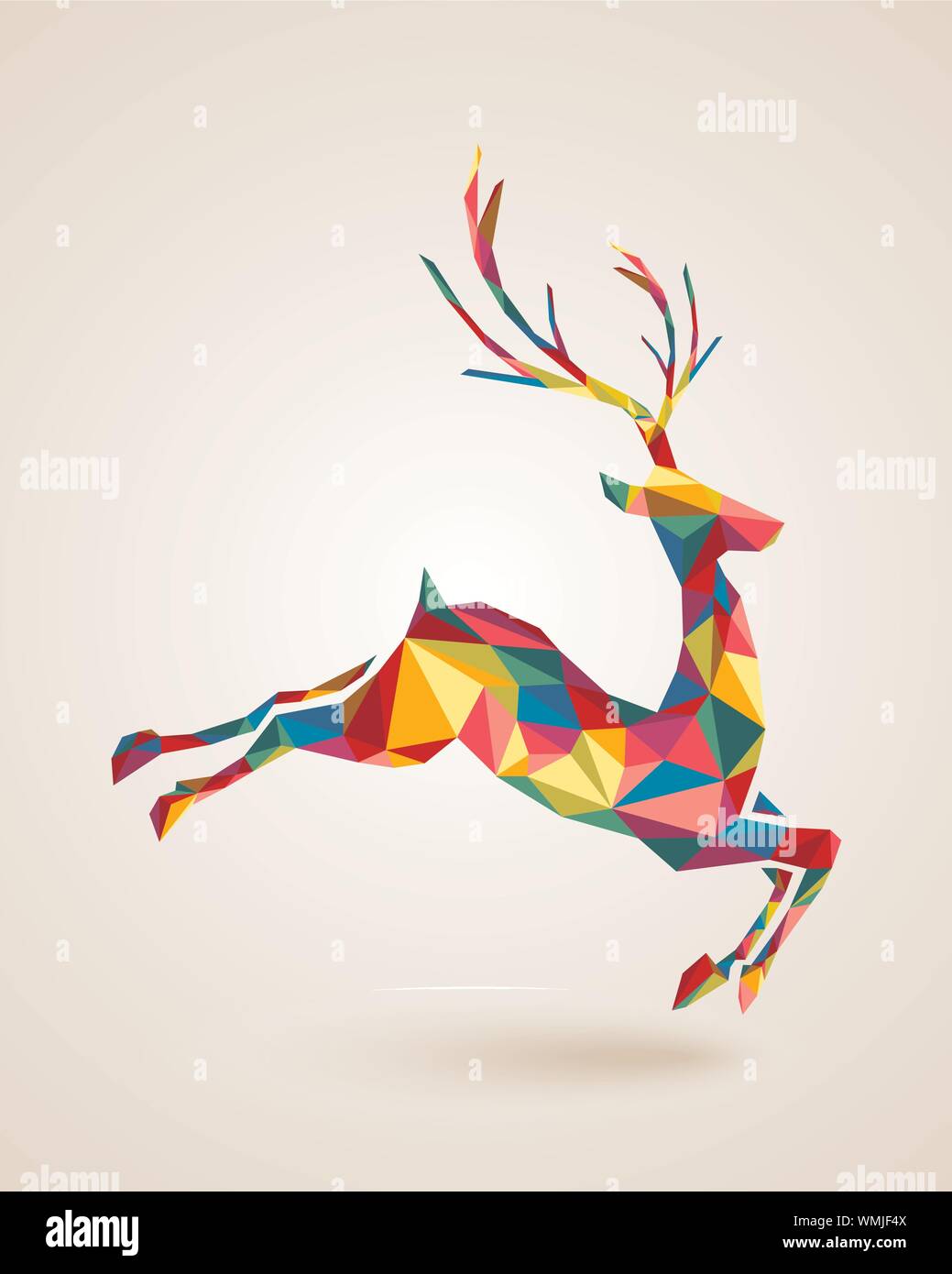 Christmas deer rainbow colors illustration Stock Vector Image & Art - Alamy