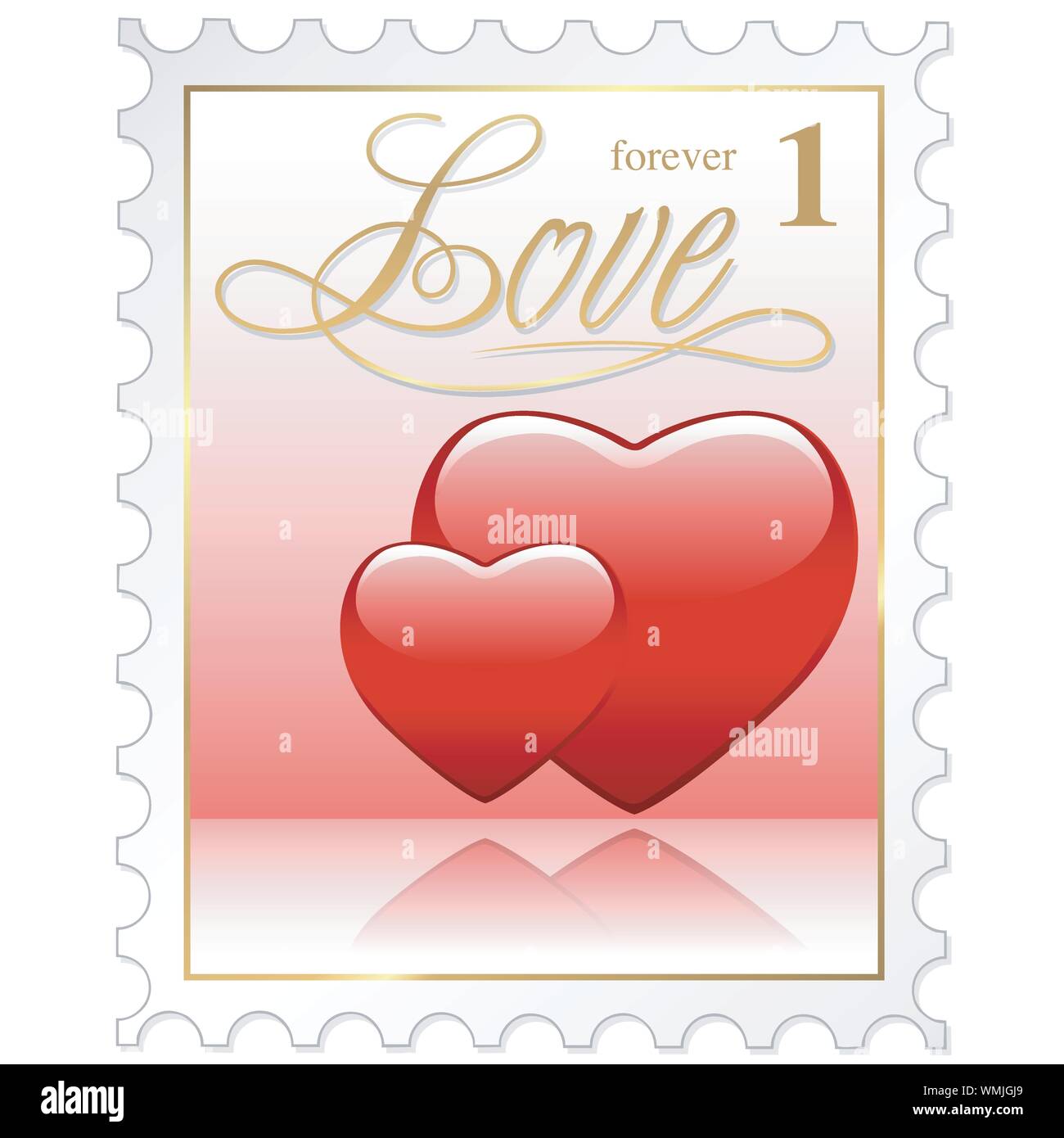 Postage stamp heart Cut Out Stock Images & Pictures - Alamy