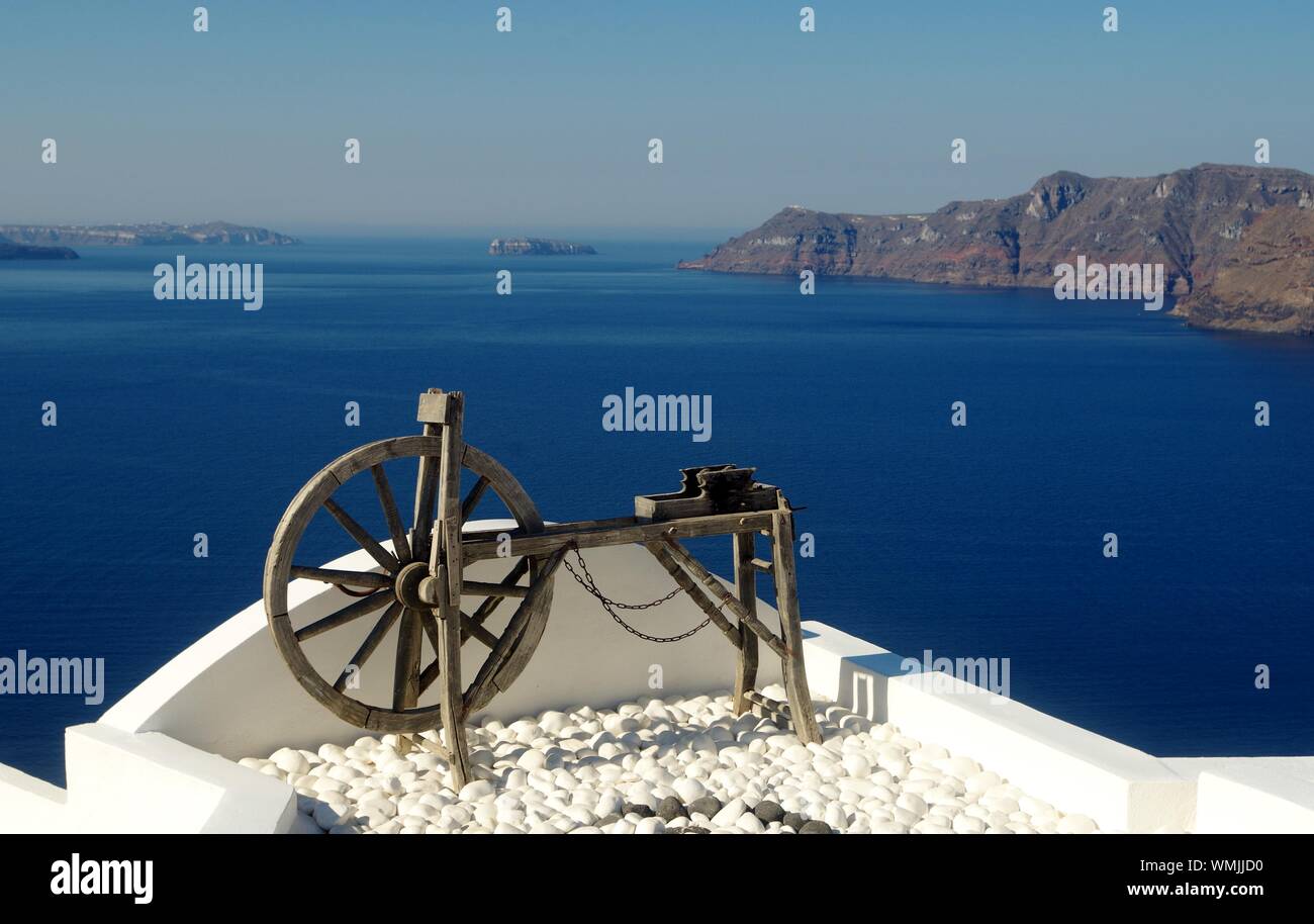 Santorini Spinning Wheel Stock Photo - Alamy