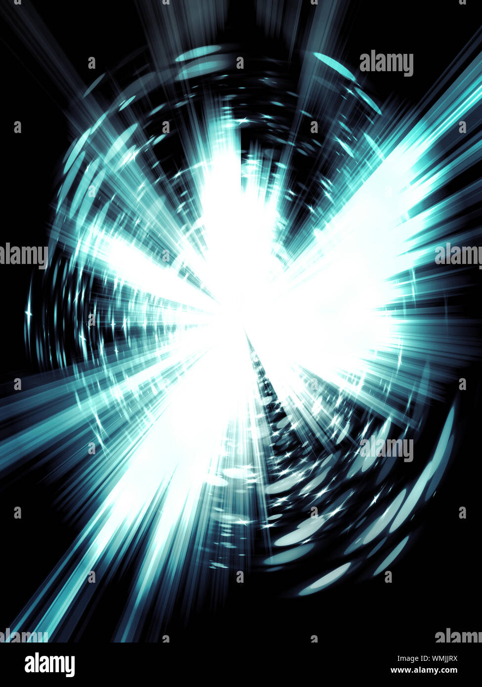 Bright blue light burst, explosion on dark background Stock Photo - Alamy