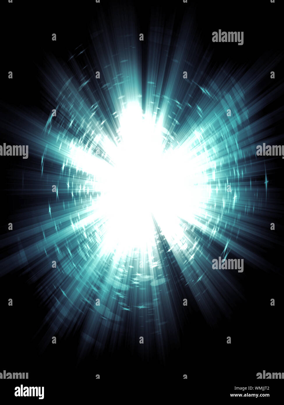 Bright blue light burst, explosion on dark background Stock Photo - Alamy