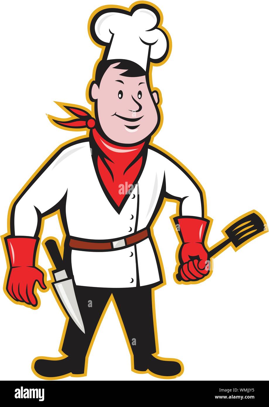 Chef Cook Standing Holding Spatula Stock Vector Image & Art - Alamy