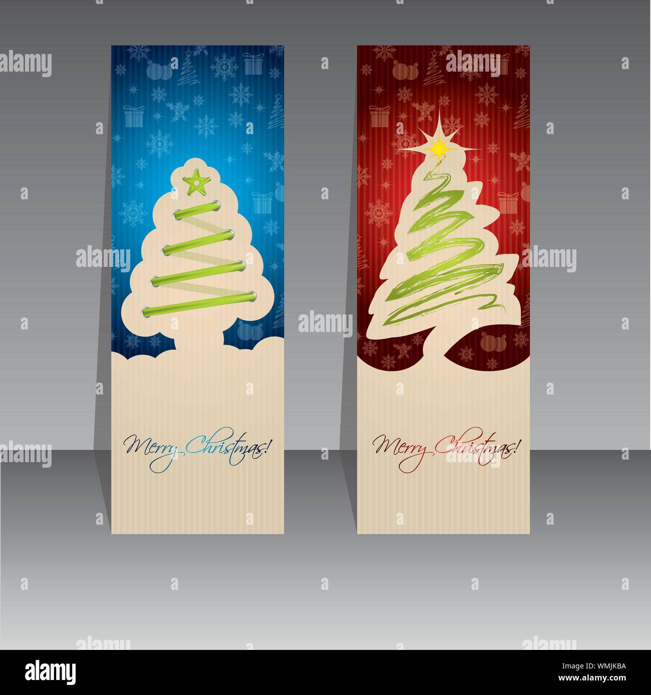 Christmas label design with green trees Stock Vector Image & Art - Alamy